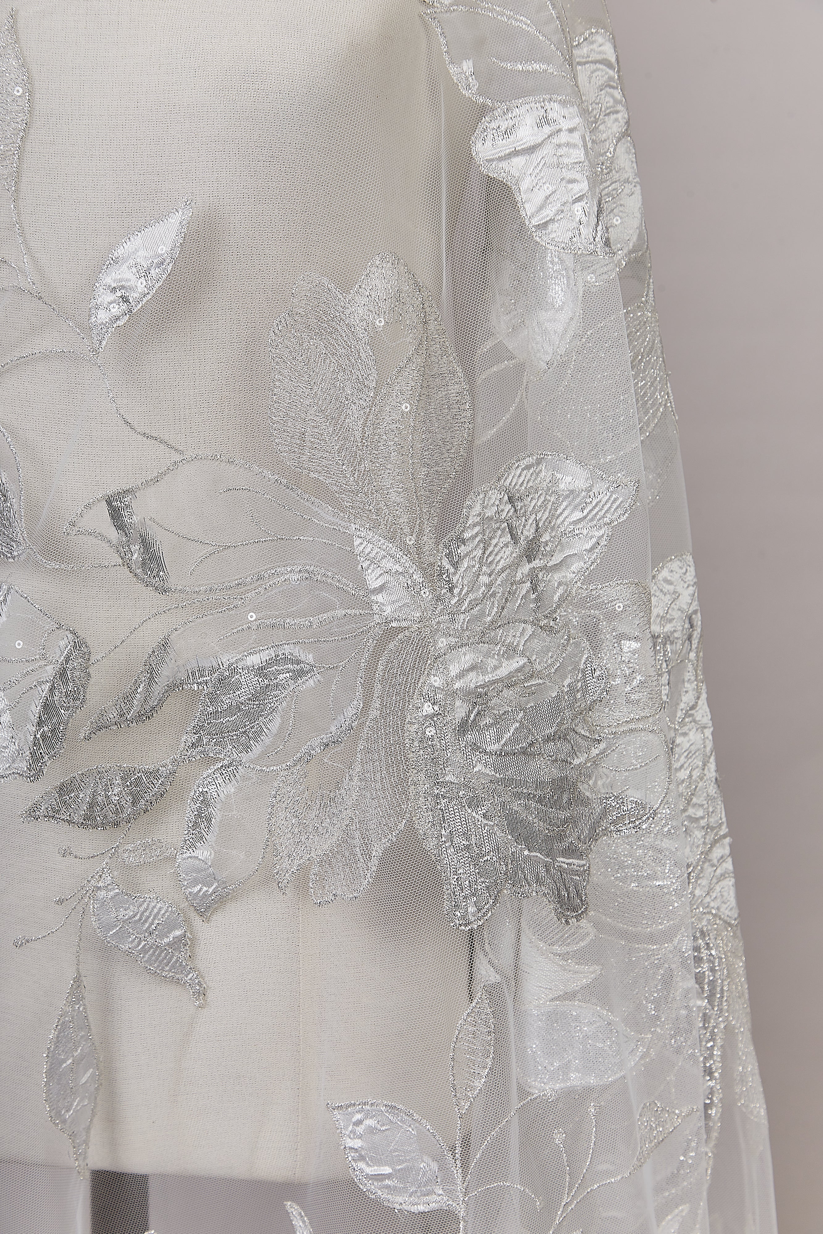 S0629 EMBROIDERED TULLE WITH FLORAL JACQUARD – Sole Silva Bridal ...