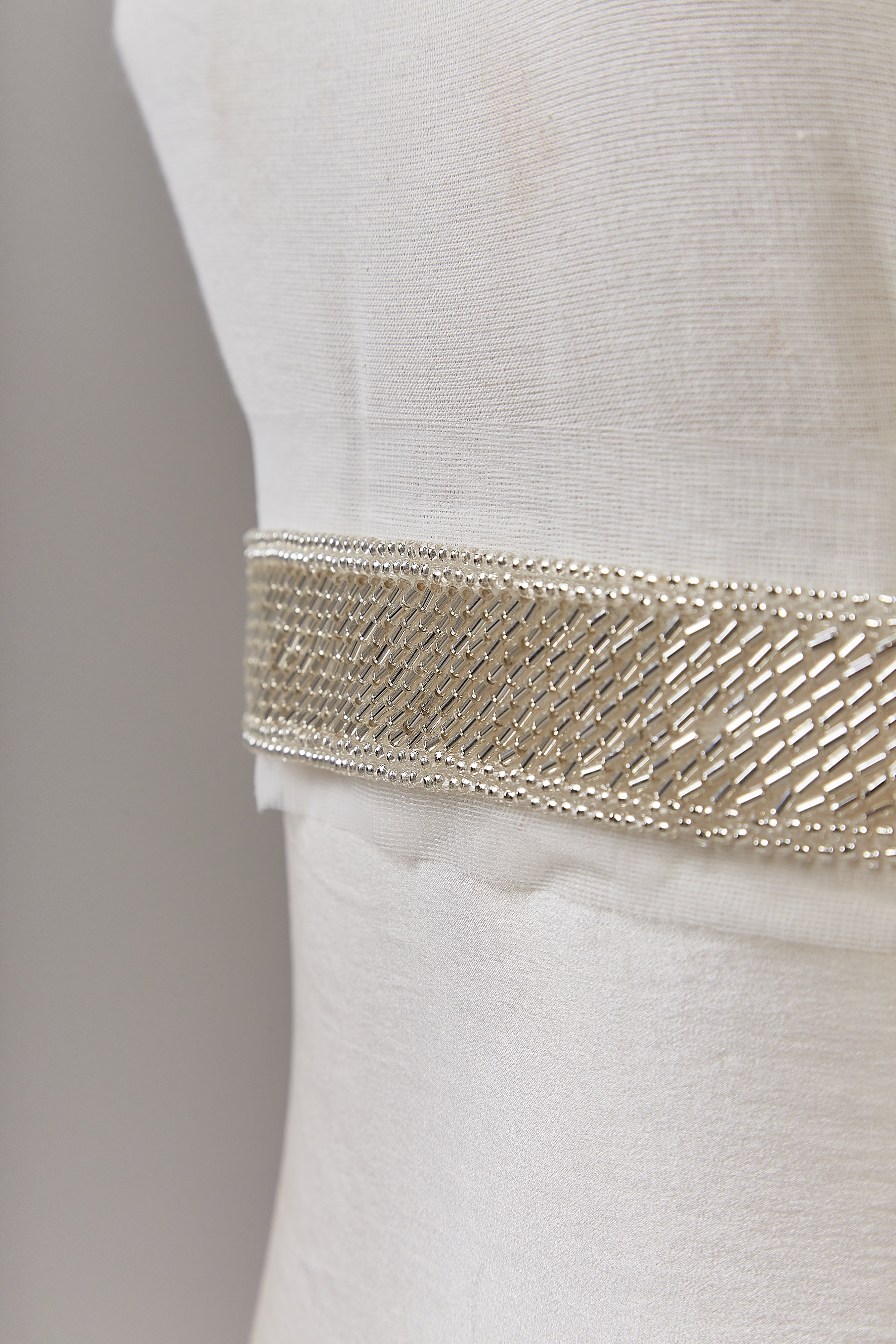 S0649 SILVER BEADED GALLOON – Sole Silva Bridal Fabrics By MARIA ...